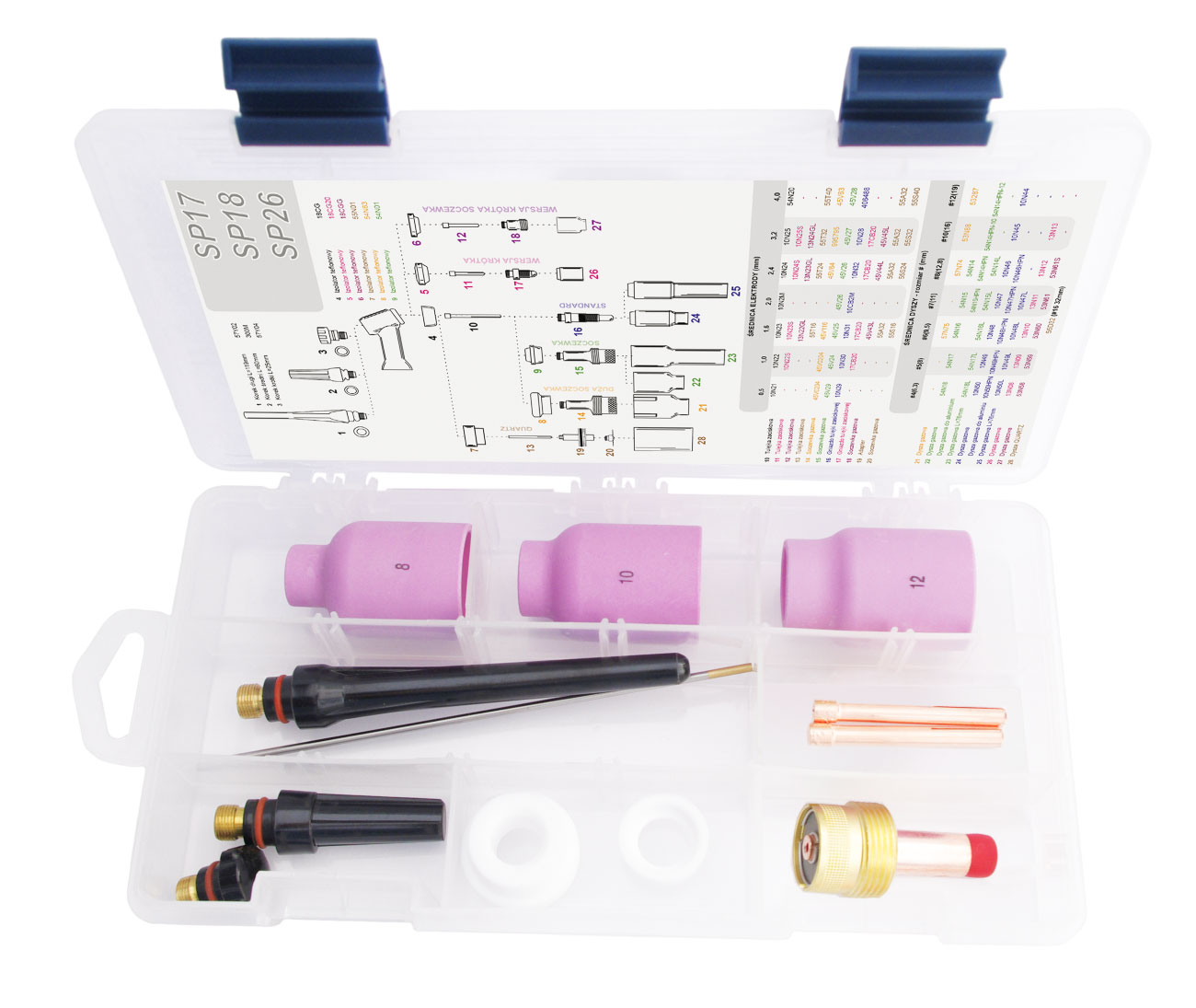 TIG BOX big lens 17/18/26 - set for 3.2mm electrode - NWELD